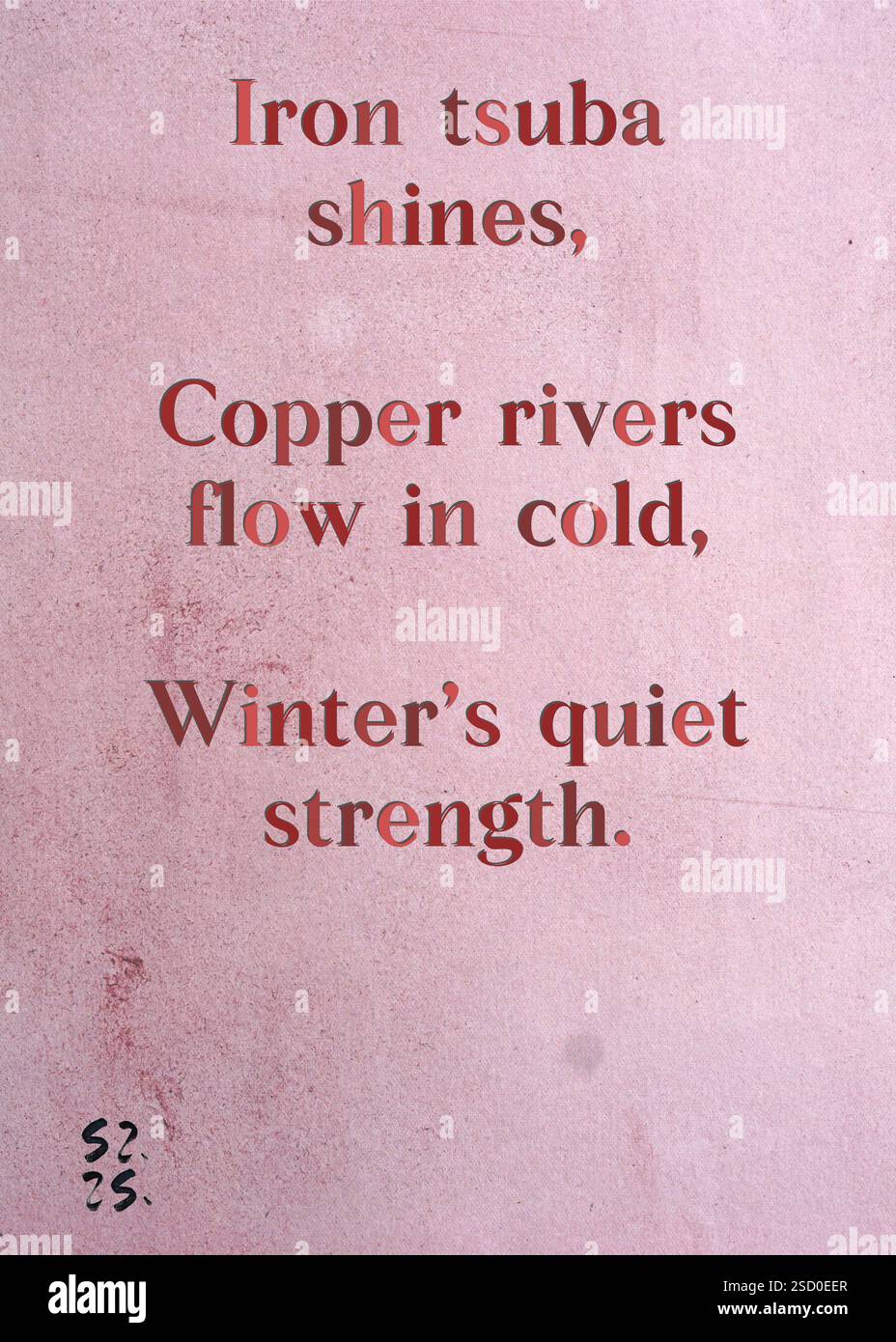 Iron tsuba shines, Copper rivers flow in cold, Winter's quiet strength ...