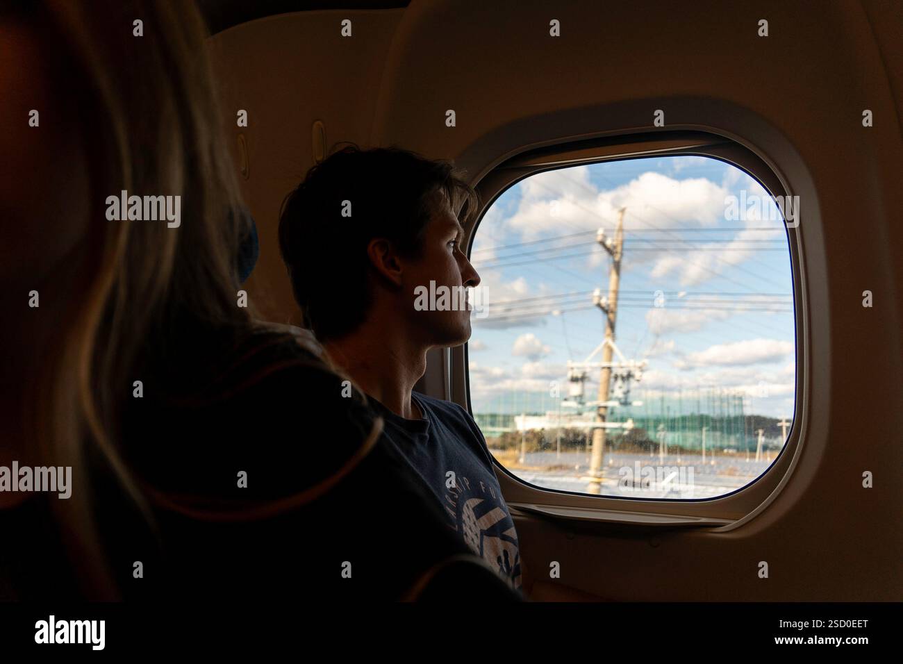 a view through a bullet train window Stock Photo - Alamy
