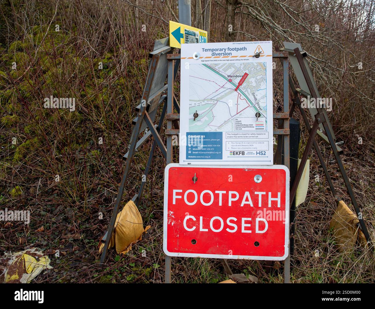 Wendover, UK. 6th February, 2025. Another public footpath closed due to ...