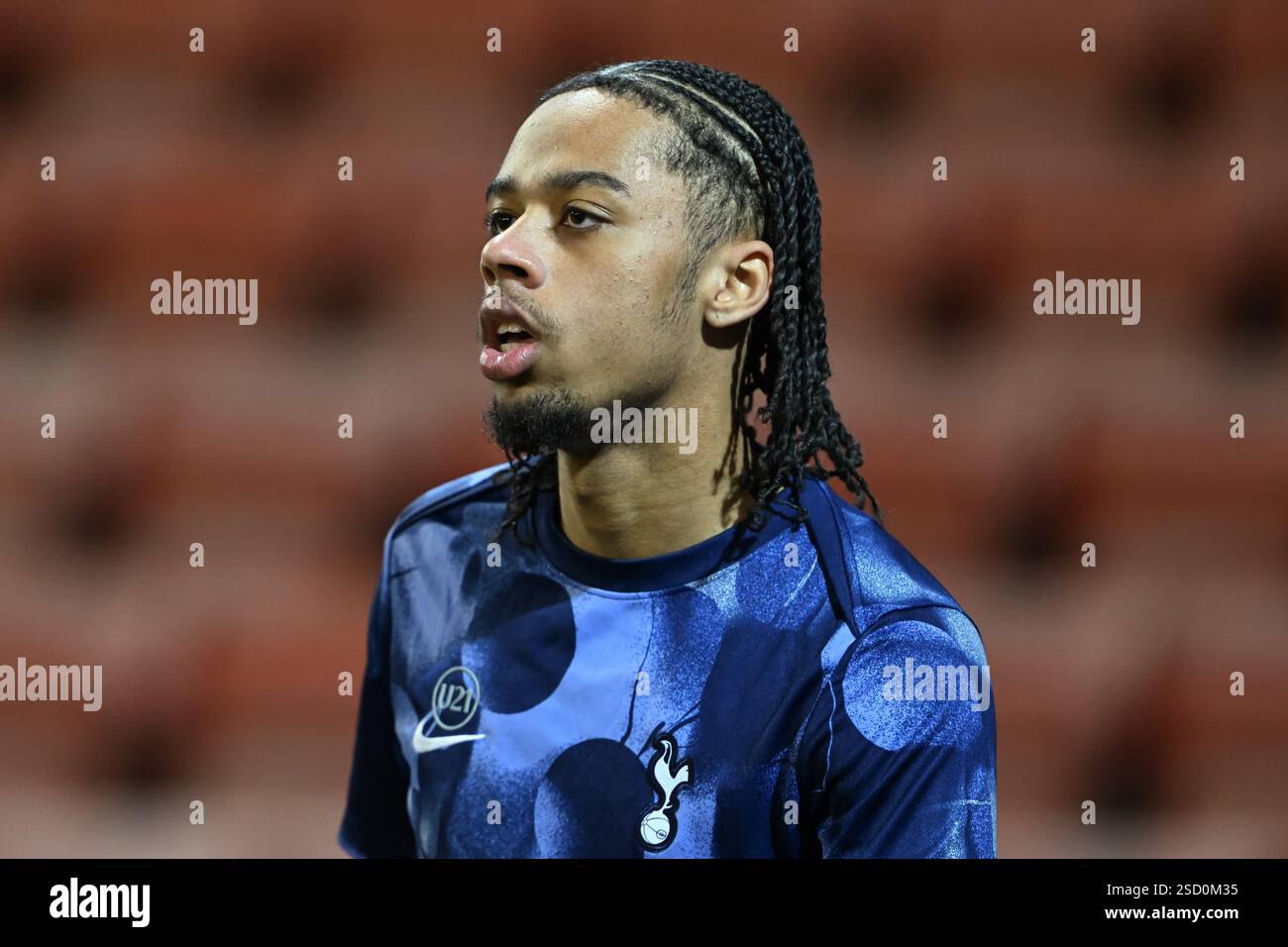 Tottenham Hotspur midfielder Tyrese Hall warms up ahead of the ...