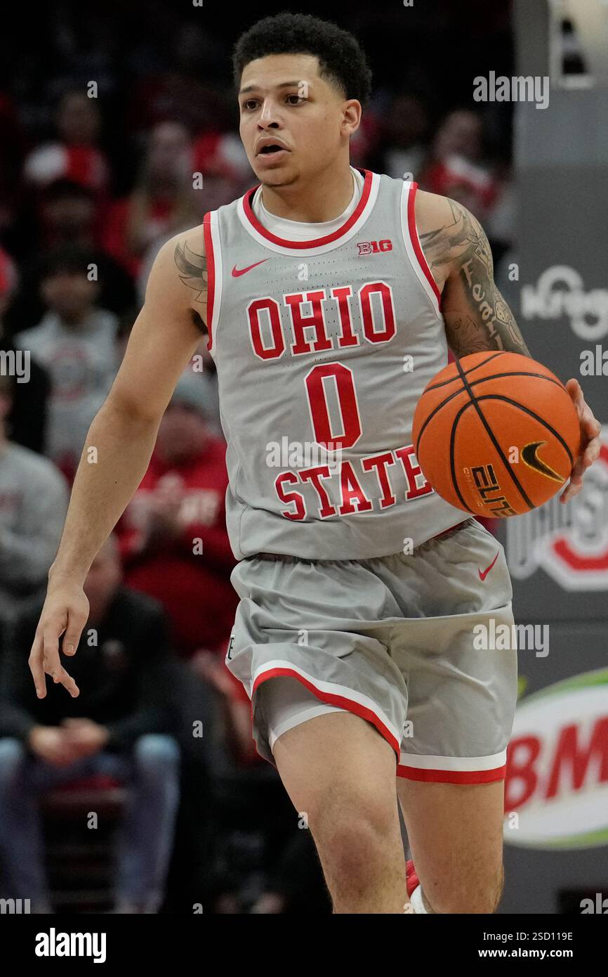 Ohio State guard John Mobley Jr. (0) in the second half of an NCAA ...