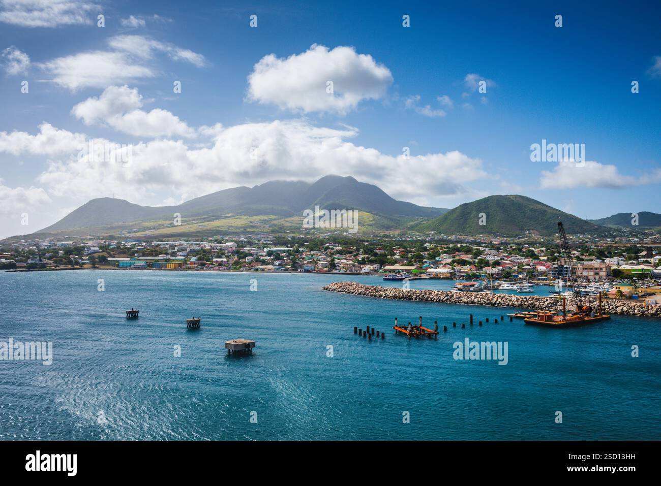 Port Zante cruise port in St. Kitts consists of a large finger pier, a ...