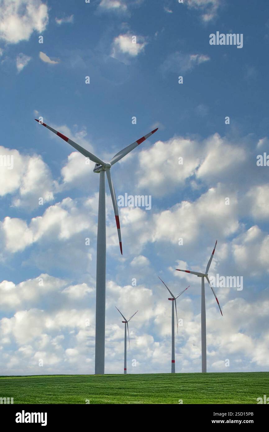 Vertical scene modern wind turbines hi-res stock photography and images ...