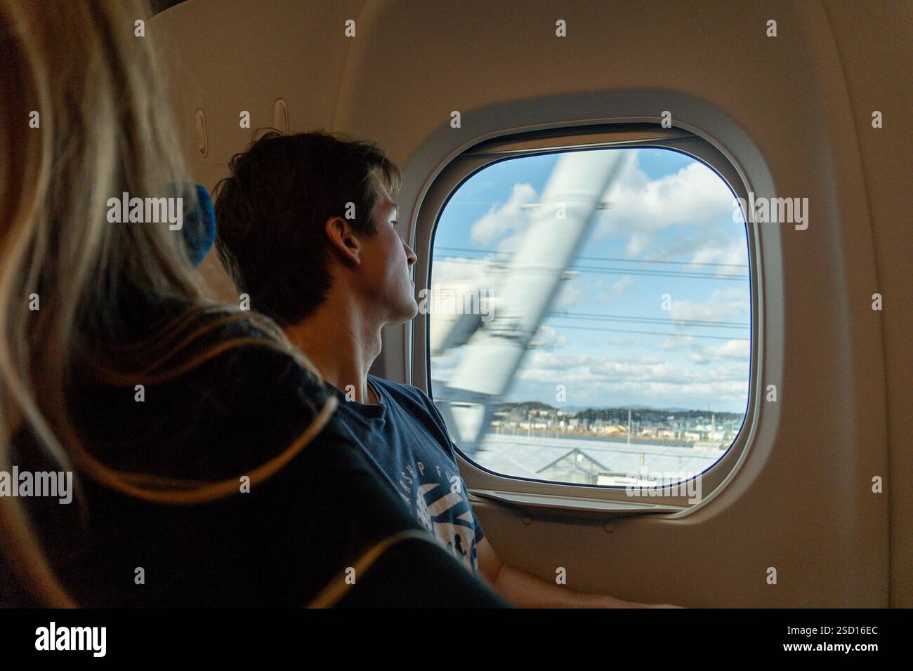 a view through a bullet train window Stock Photo - Alamy