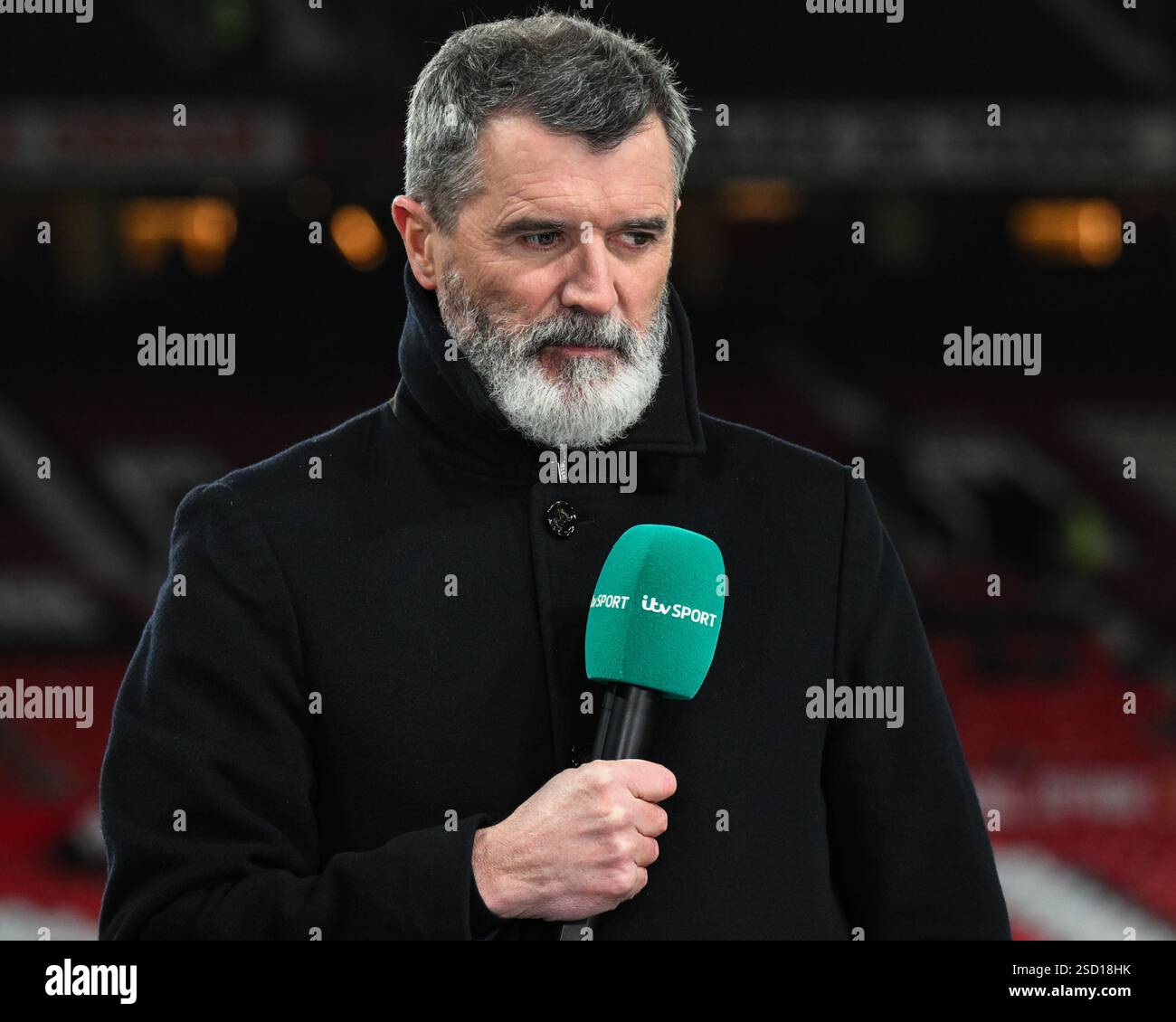 Roy Keane gives an interview ahead of the Emirates FA Cup Fourth Round ...