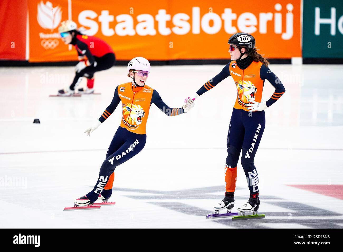 TILBURG, NETHERLANDS - FEBRUARY 7: Zoe Deltrap of Netherlands and Bibi ...