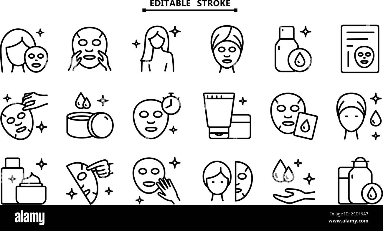 Face, beauty, health, woman, healthy, mask, cleansing concept. Editable ...