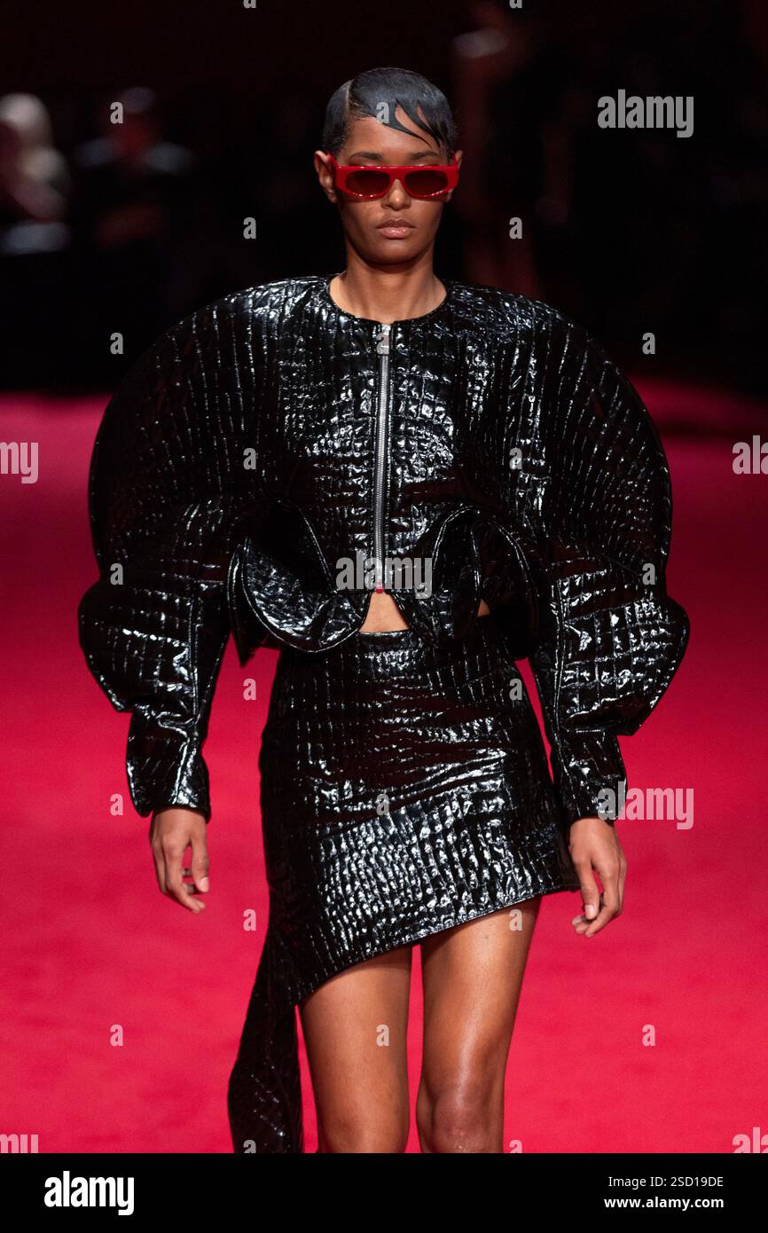 New York, USA. 06th Feb, 2025. A model is seen on the catwalk at the ...