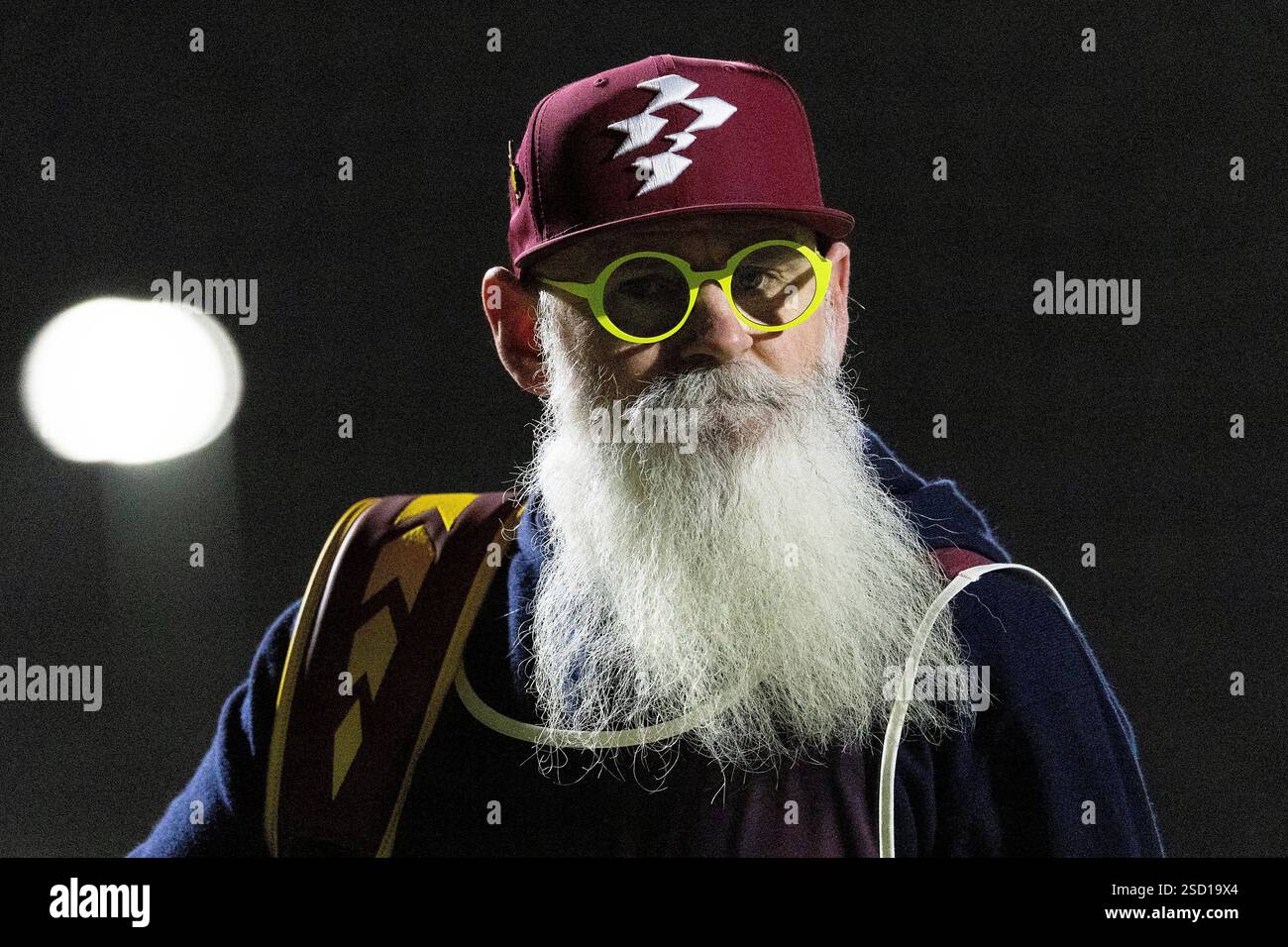 Caddie, Nick Pugh, looks on from the fourth hole during the second ...