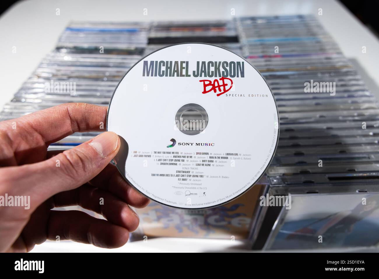 CD album, Michael Jackson, Bad Stock Photo - Alamy