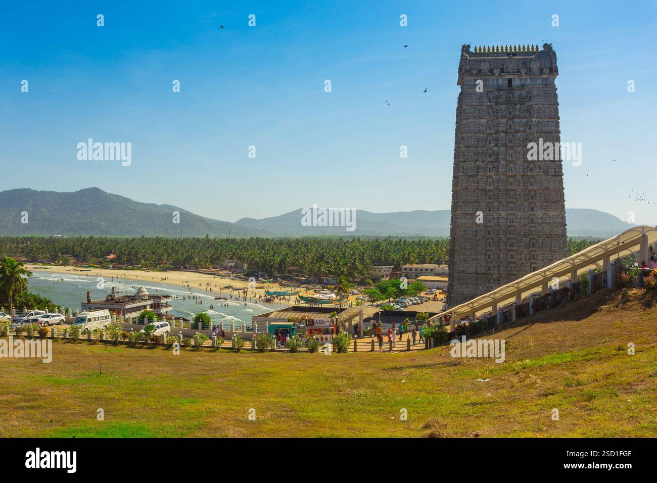 MURUDESHWAR, INDIA - MARCH 12 2017: Gopuram of Murudeshwar Temple was ...
