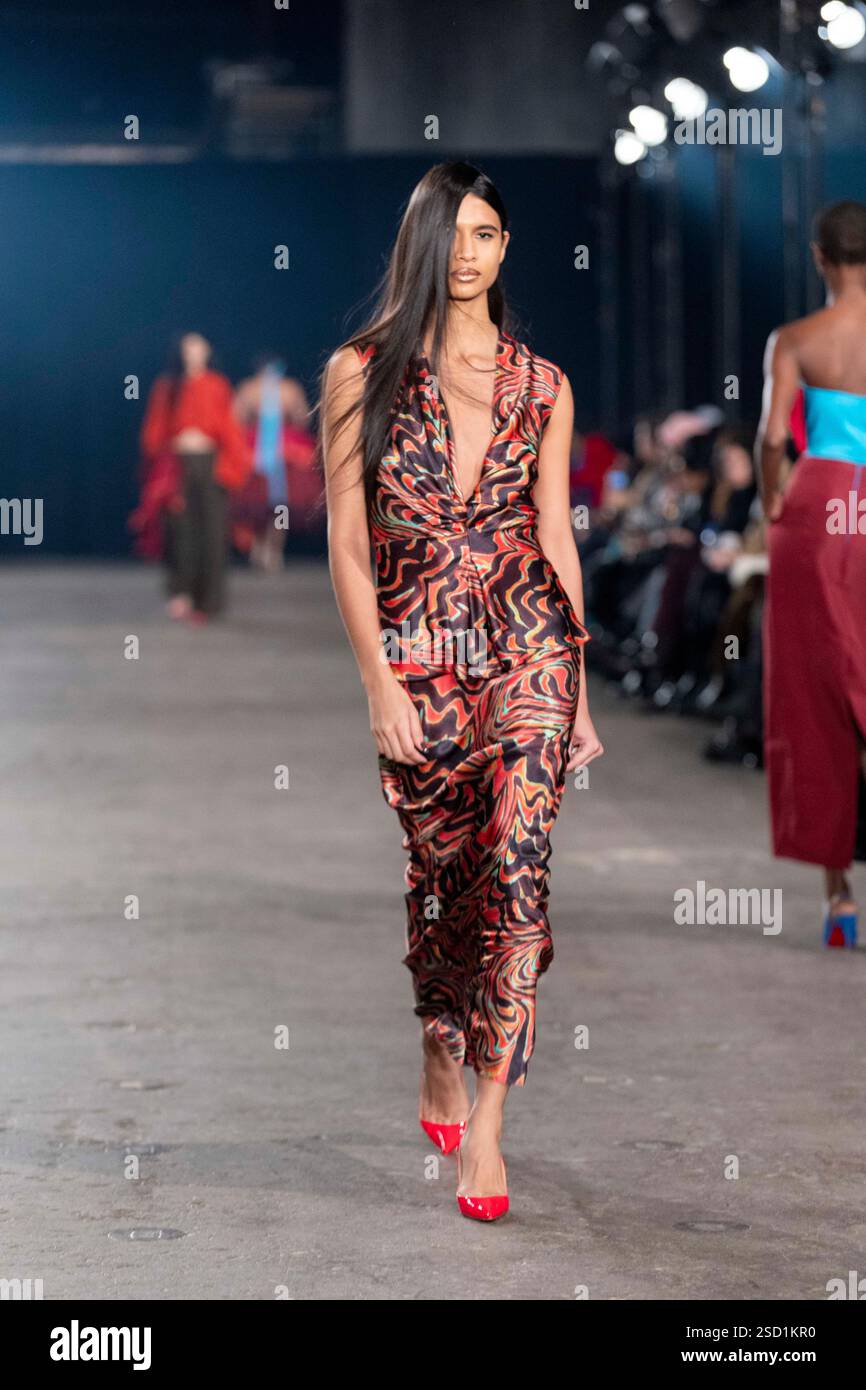 New York, USA. 06th Feb, 2025. Model Stephanie Quezada is seen on the ...