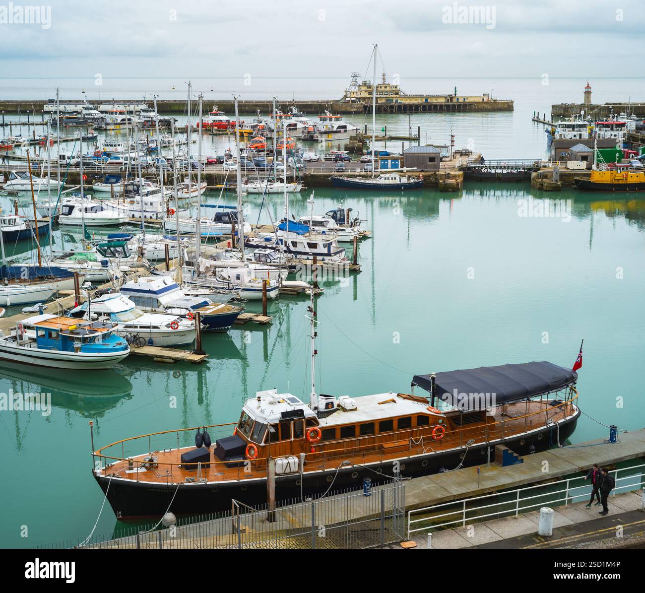 Ramsgate, UK - Jan 29 2025 Ramsgate Royal Harbour with the gates closed ...