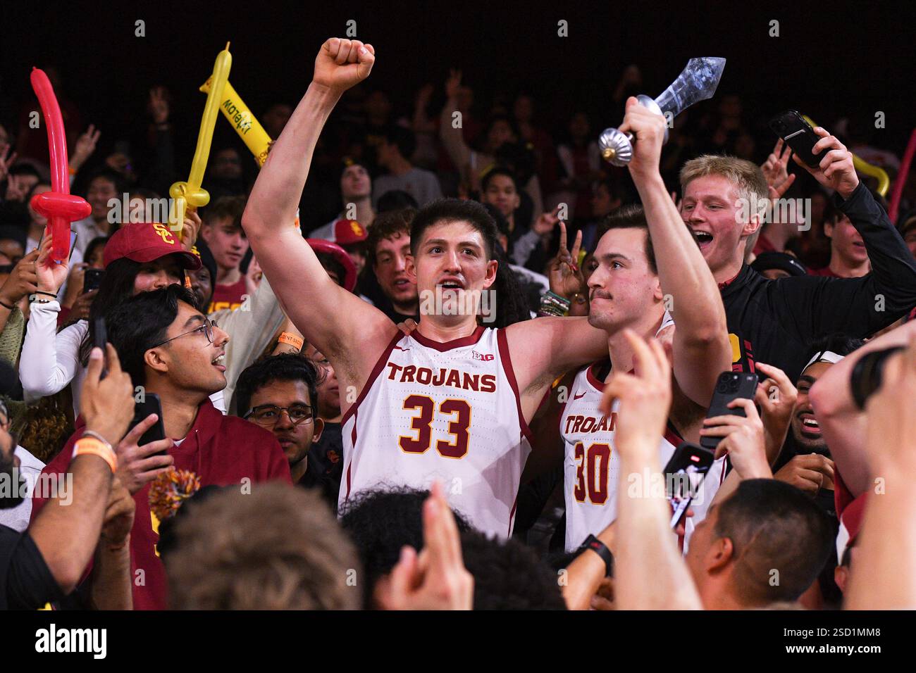 LOS ANGELES, CA - FEBRUARY 01: USC Trojans forward Josh Cohen (33) and ...