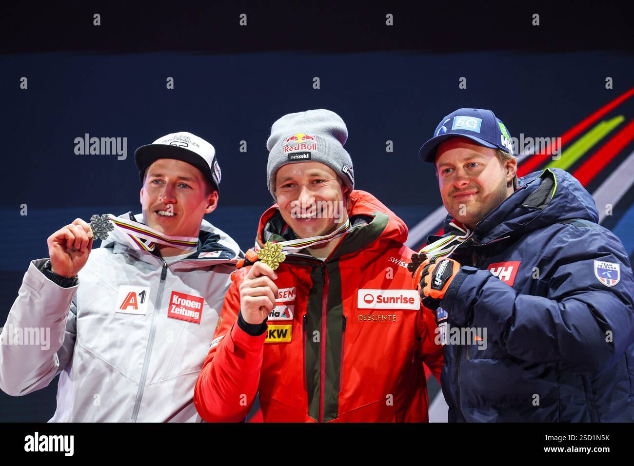 FIS Alpine World Ski Championships Saalbach 2025 Men' Super G - Medal Ceremony Friday 07/02/25 ...