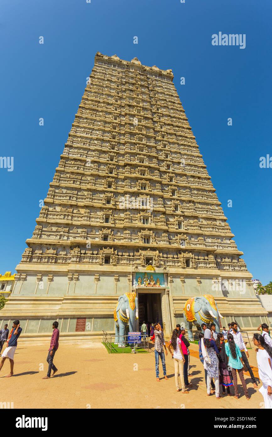 MURUDESHWAR, INDIA - MARCH 12 2017: Gopuram of Murudeshwar Temple was ...