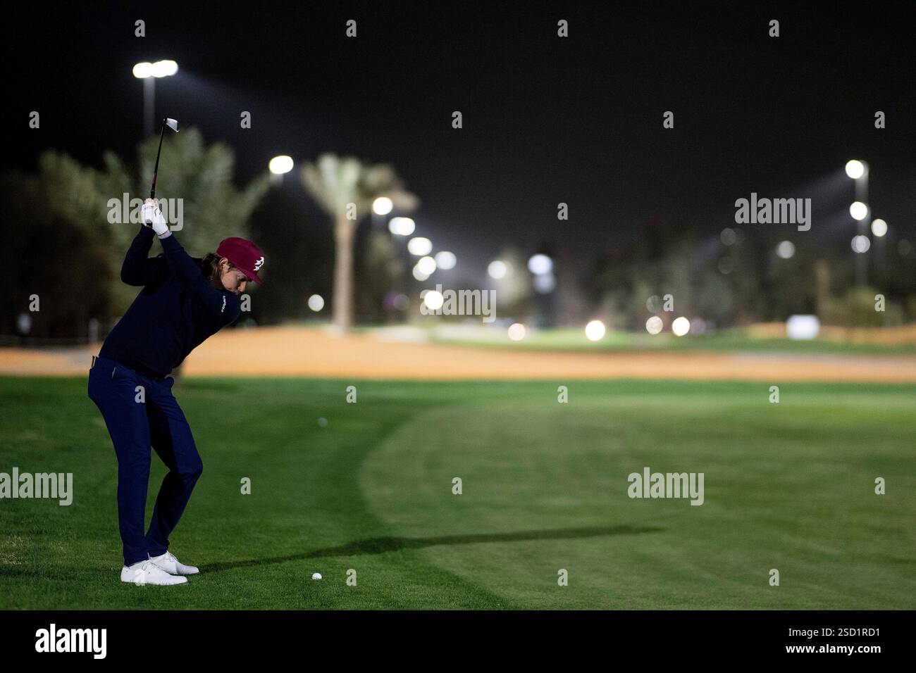 Captain Cameron Smith of Ripper GC hits his shot from the fairway on ...