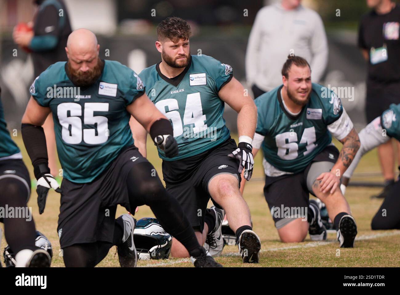 Philadelphia Eagles offensive tackle Brett Toth (64) warms up during an ...