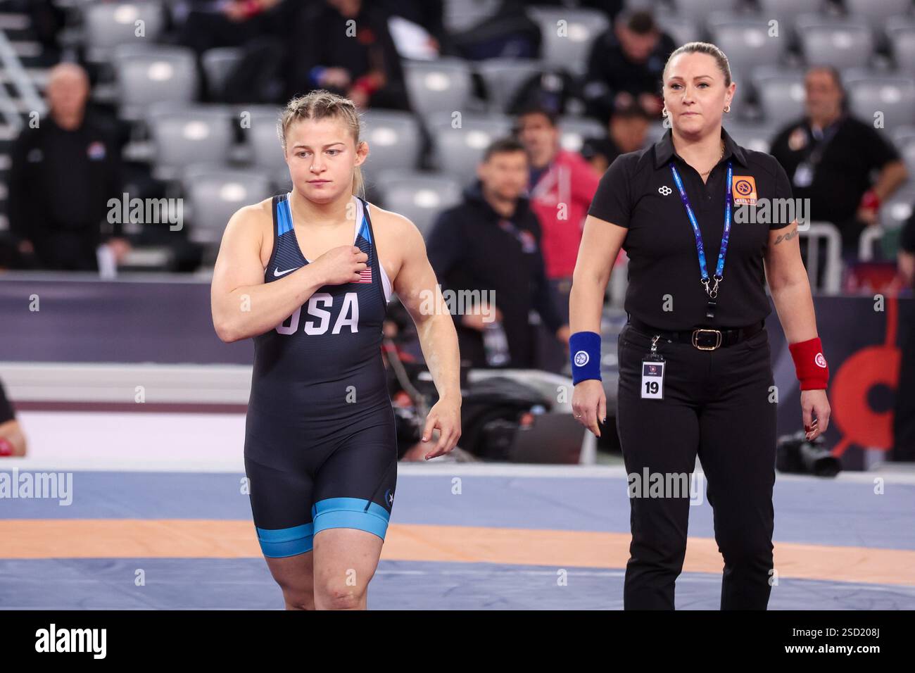 Zagreb, Croatia. 07th Feb, 2025. ZAGREB, CROATIA - FEBRUARY 7: Michaela Beck of USA during UWW ...