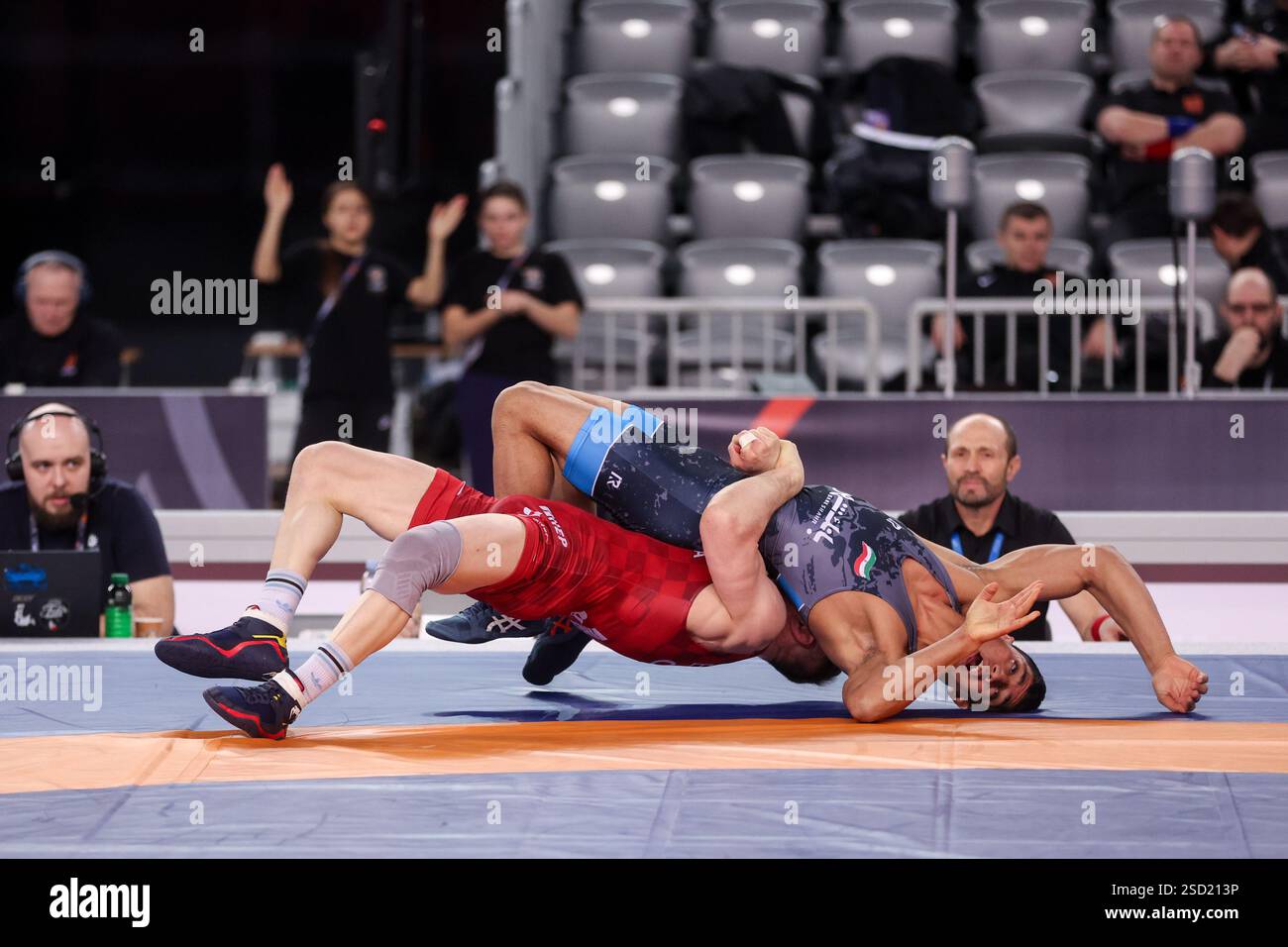 Zagreb, Croatia. 07th Feb, 2025. ZAGREB, CROATIA - FEBRUARY 7: Dominik Etlinger of Croatia ...