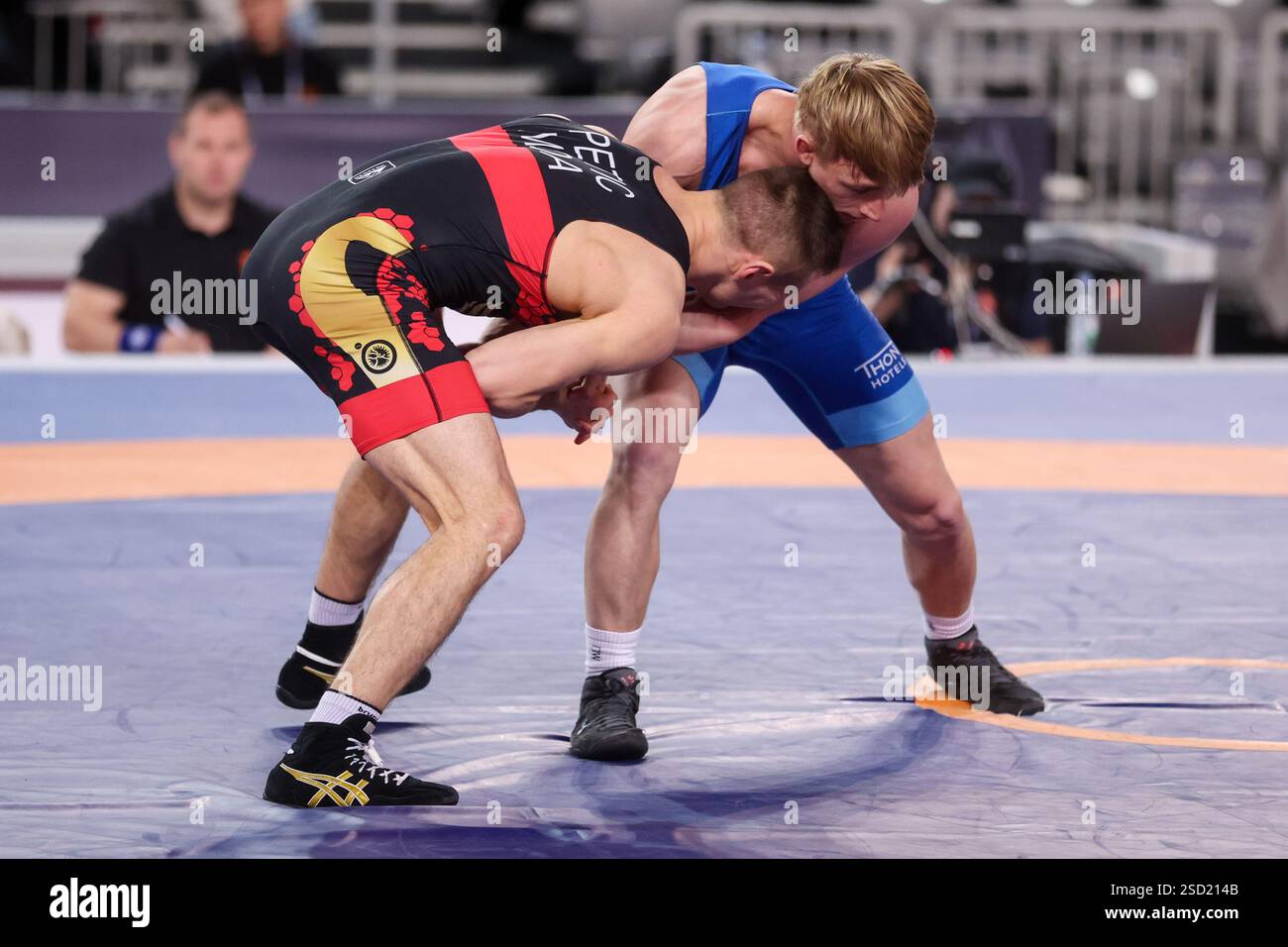 ZAGREB, CROATIA - FEBRUARY 7: Valentin Petic of Moldova competes ...