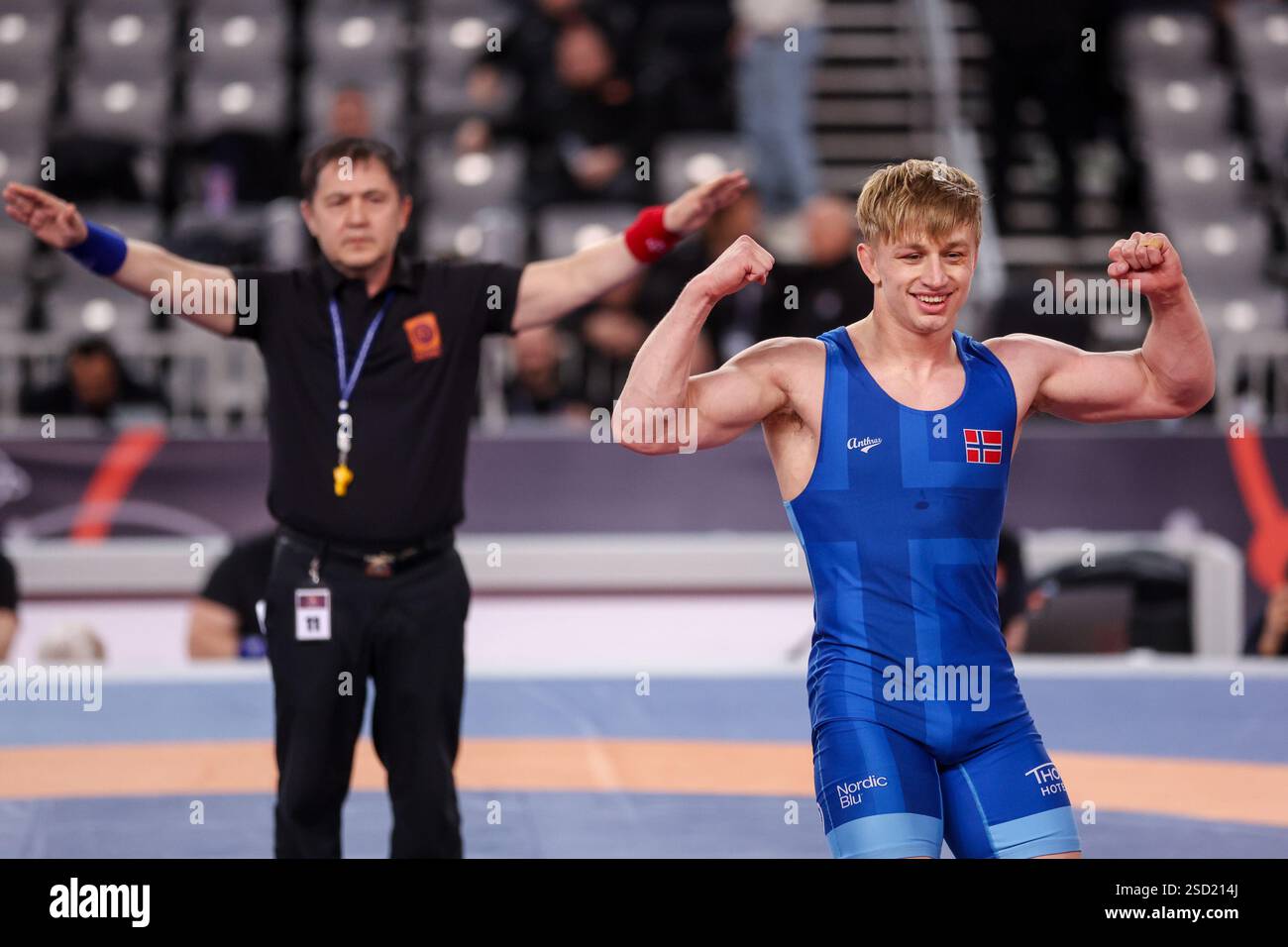 Zagreb, Croatia. 07th Feb, 2025. ZAGREB, CROATIA - FEBRUARY 7: Haavard Joergensen of Norway ...