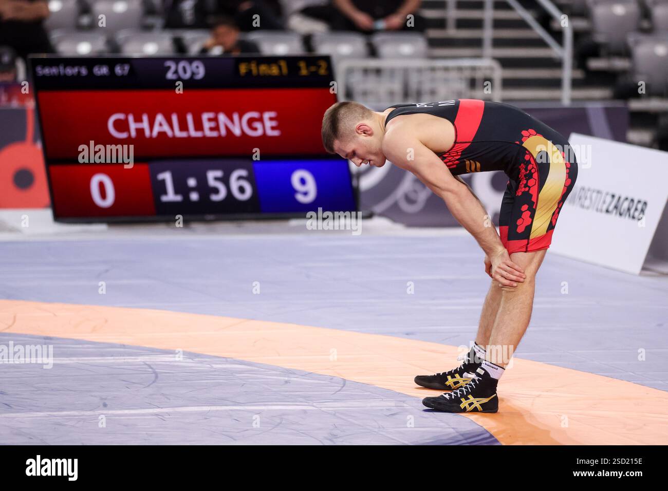 ZAGREB, CROATIA - FEBRUARY 7: Valentin Petic of Moldova during UWW ...