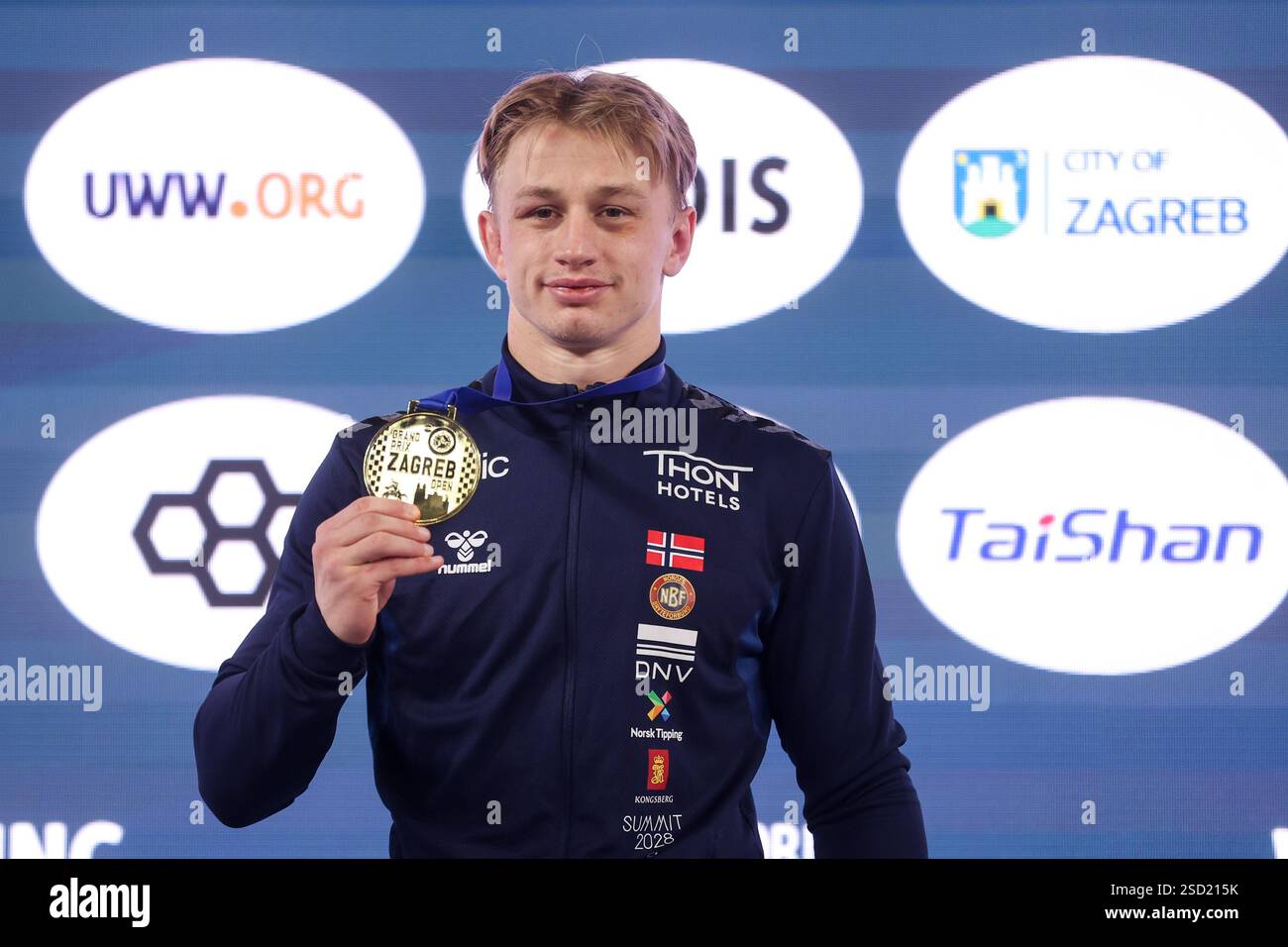 Zagreb, Croatia. 07th Feb, 2025. ZAGREB, CROATIA - FEBRUARY 7: Havard Jorgensen of Norway won ...