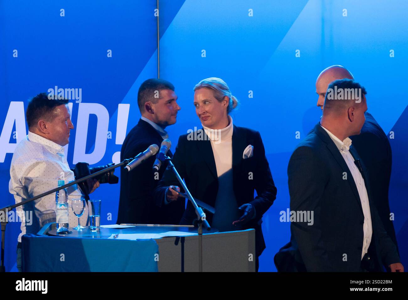 Greding, Bavaria, Germany - February 7, 2025: Election campaign event of the AfD Alternative for ...