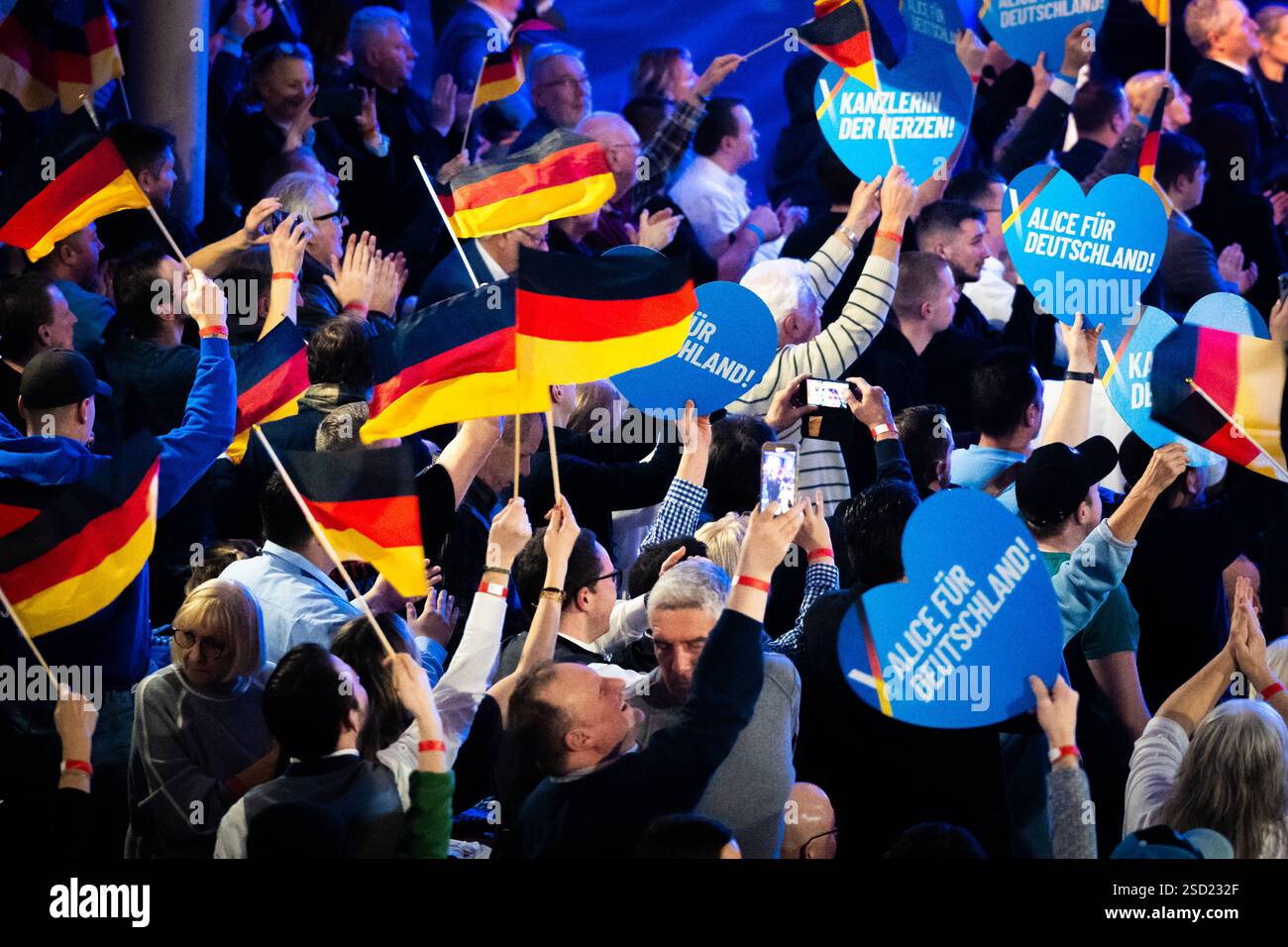 Greding, Bavaria, Germany - February 7, 2025: Election campaign event ...