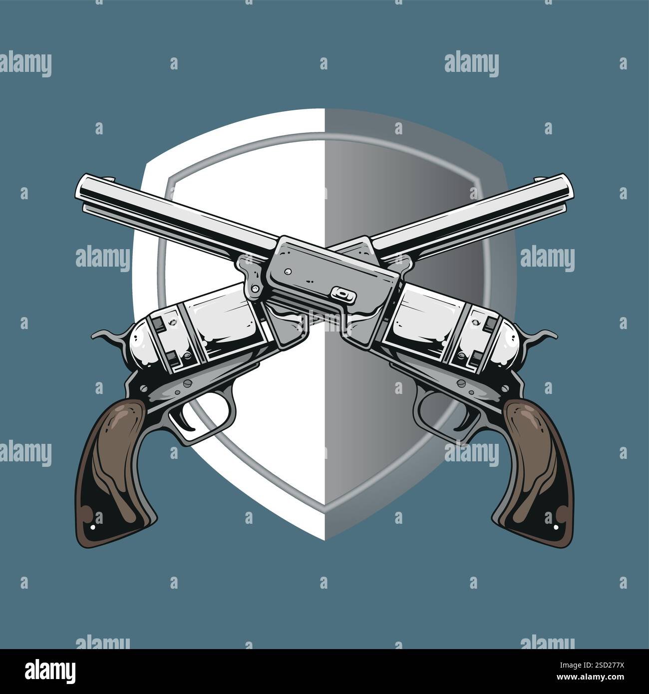 Revolvers of the American Wild West. Vector Stock Vector Image & Art ...
