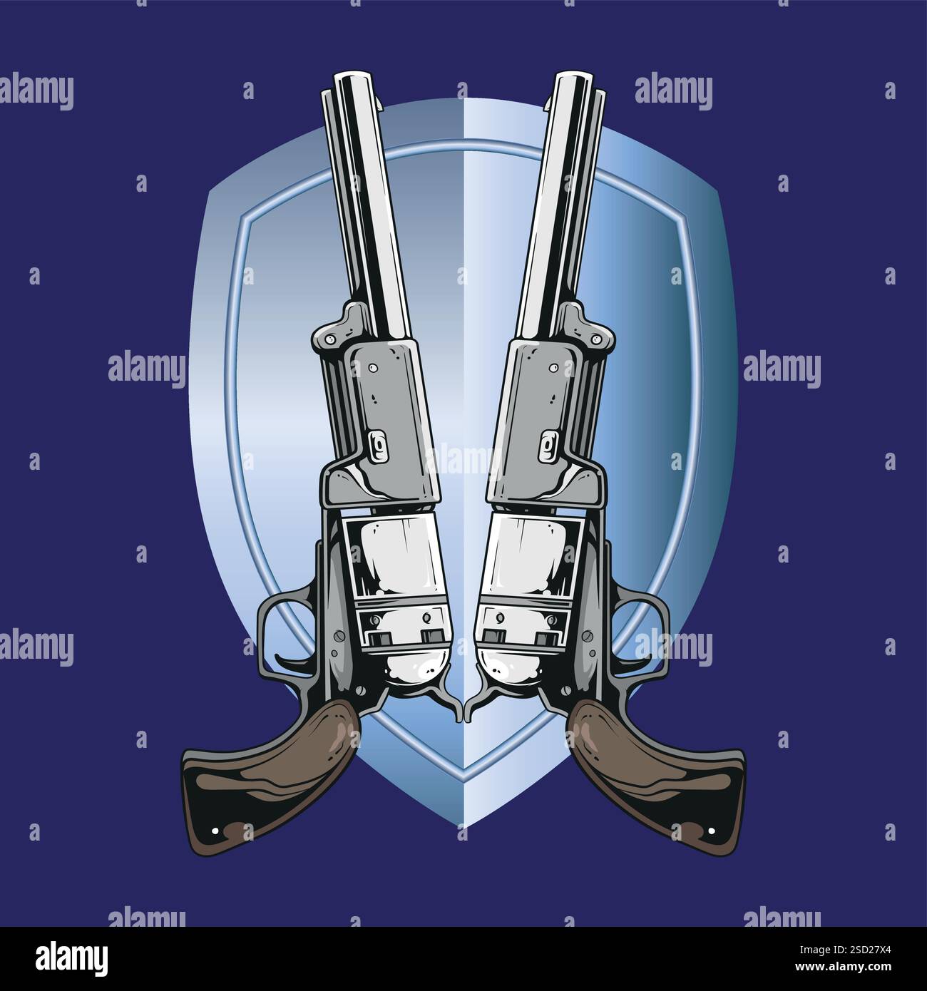 Revolvers of the American Wild West. Vector Stock Vector Image & Art ...