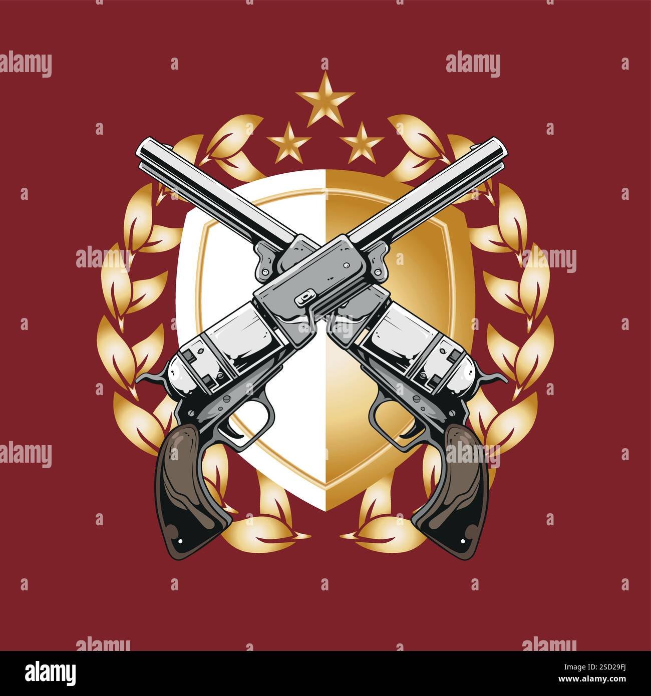 Revolvers of the American Wild West. Vector Stock Vector Image & Art ...