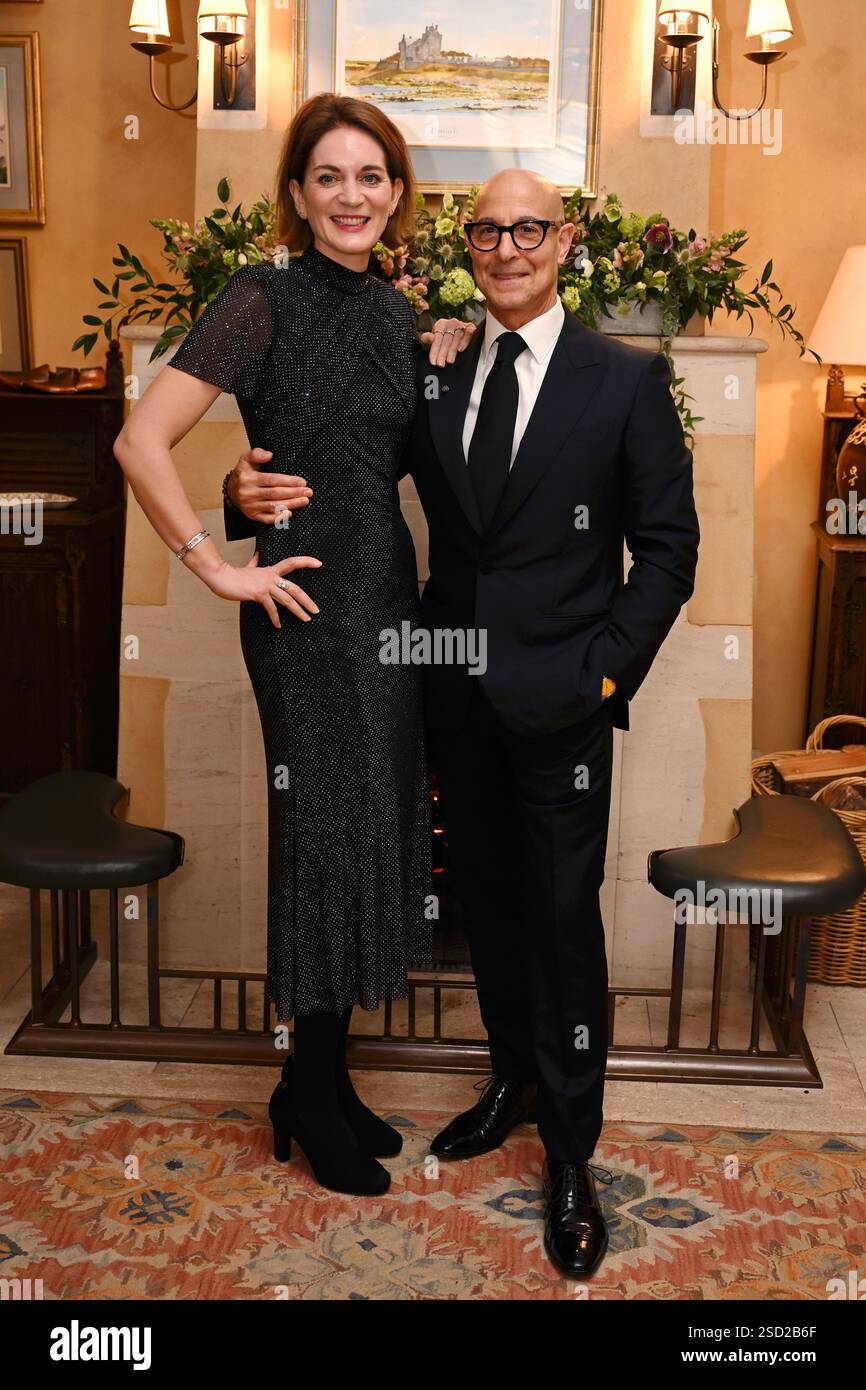 Felicity Blunt and Hollywood star Stanley Tucci attend a dinner in ...