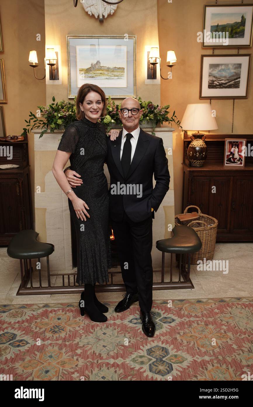 Felicity Blunt and Hollywood star Stanley Tucci attend a dinner in ...