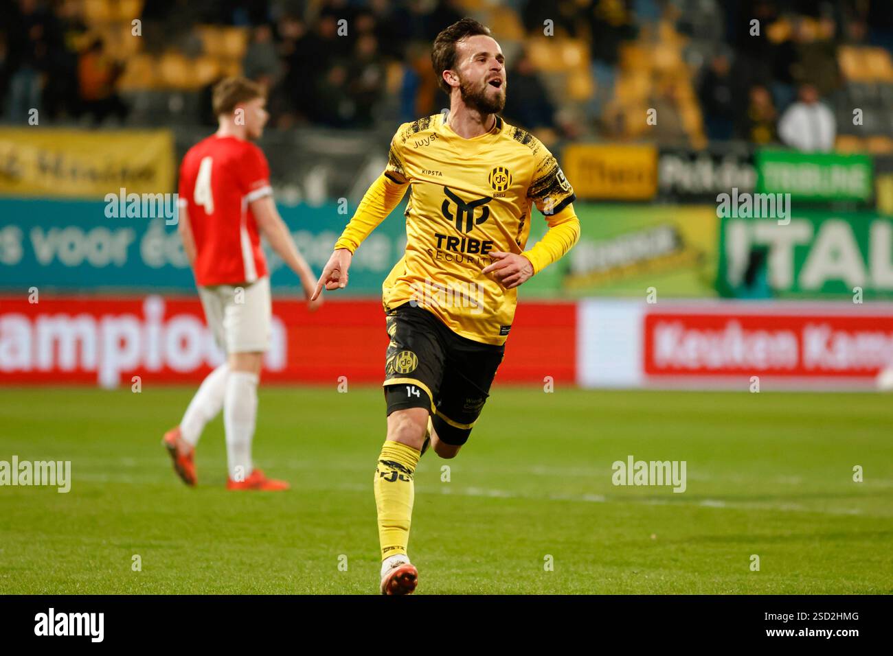 KERKRADE, NETHERLANDS - FEBRUARY 7: Michael Breij of Roda JC celebrates ...