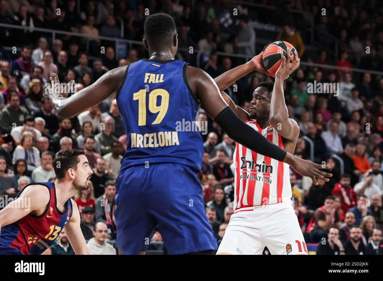 Moustapha Fall of Olympiacos Piraeus and Youssoupha Fall of FC ...