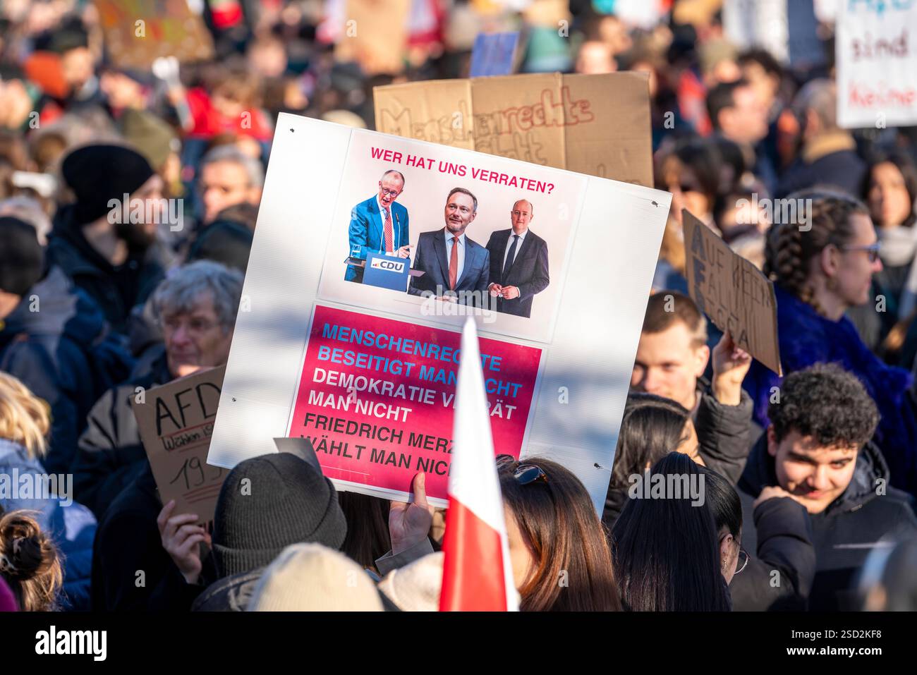 A demonstration of more than 14,000 people against the AfD, the ...