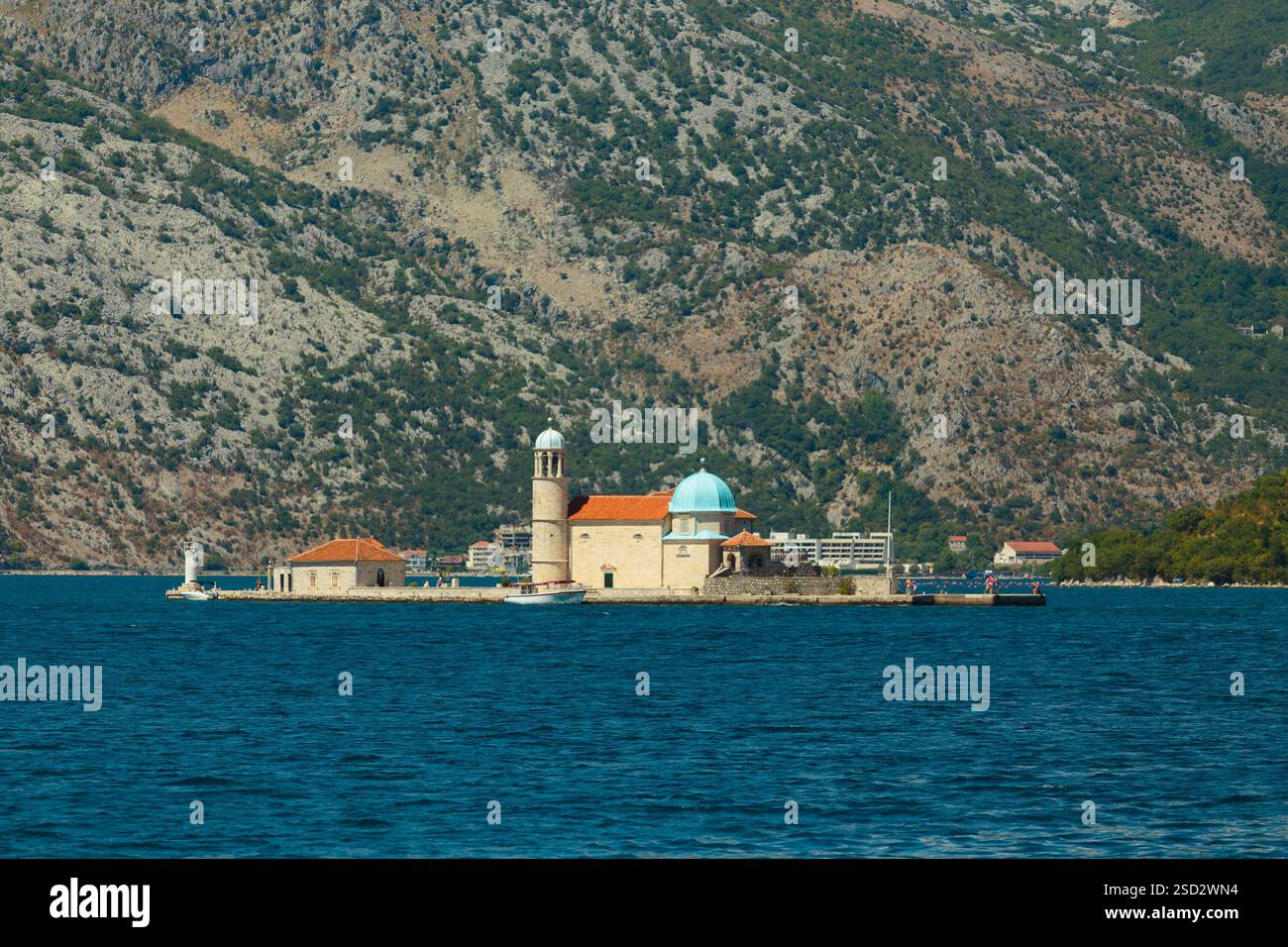 Our Lady of the Rocks monastery Perast Bay of Kotor. Montenegro Stock ...