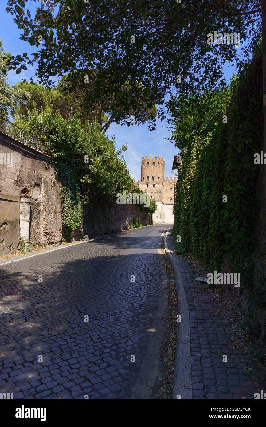 The well preserved porta San Sebastiano (Porta Appia) on Via Appia is ...