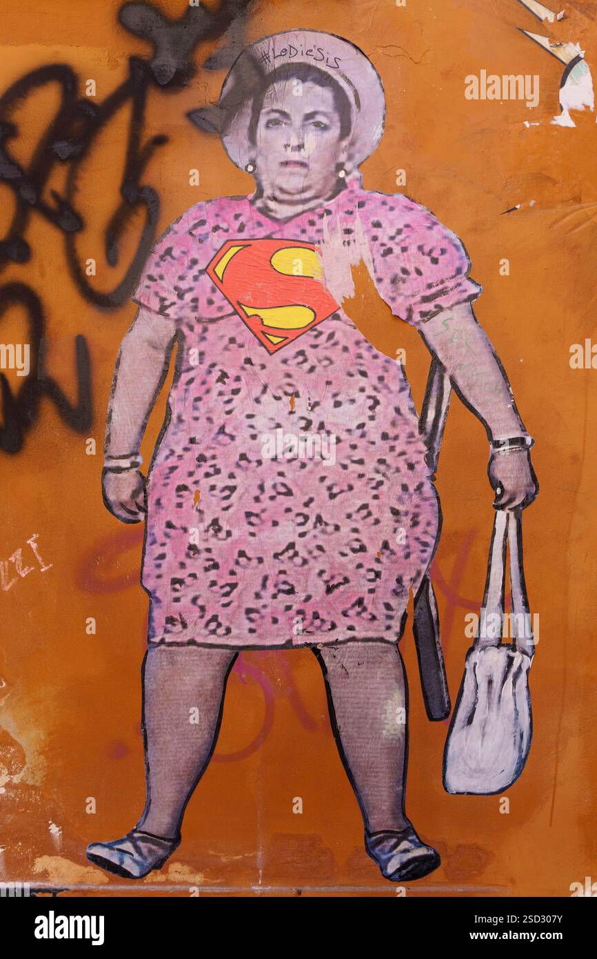 graffiti tribute to the famous roman actress anna longhi by the ...