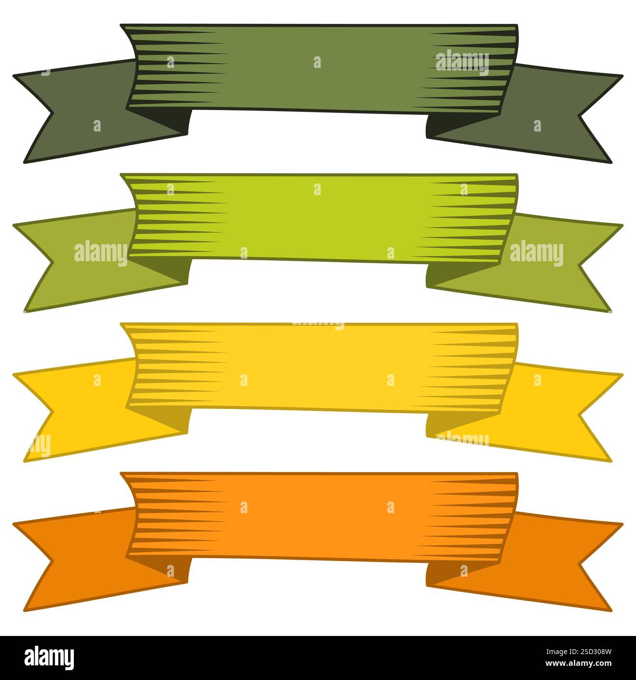 Set of four multicolor ribbons and banners for web design. Great design ...
