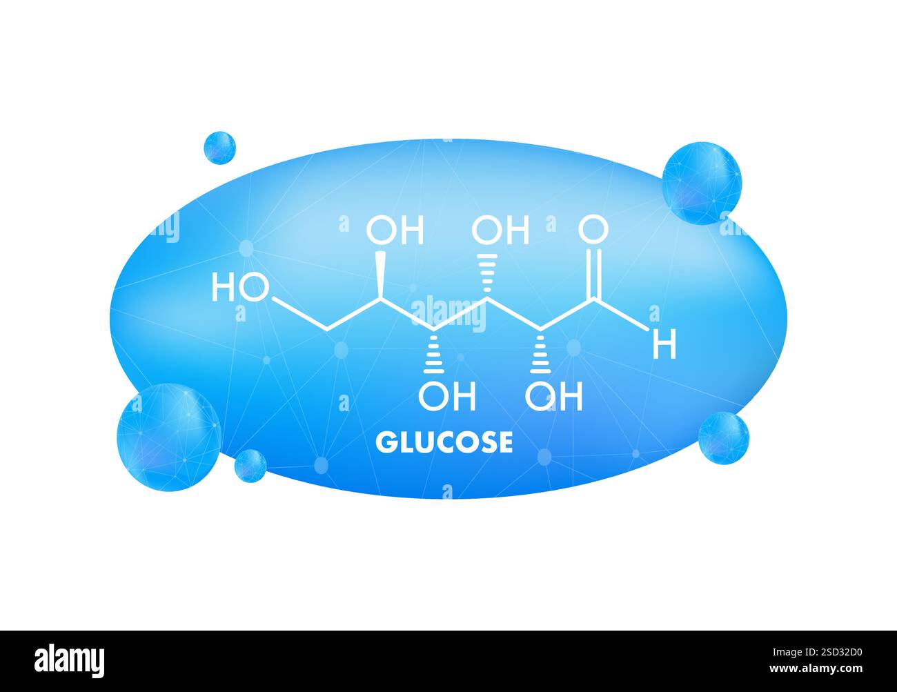 Glucose Molecular Formula and Structural Model on Blue Scientific ...