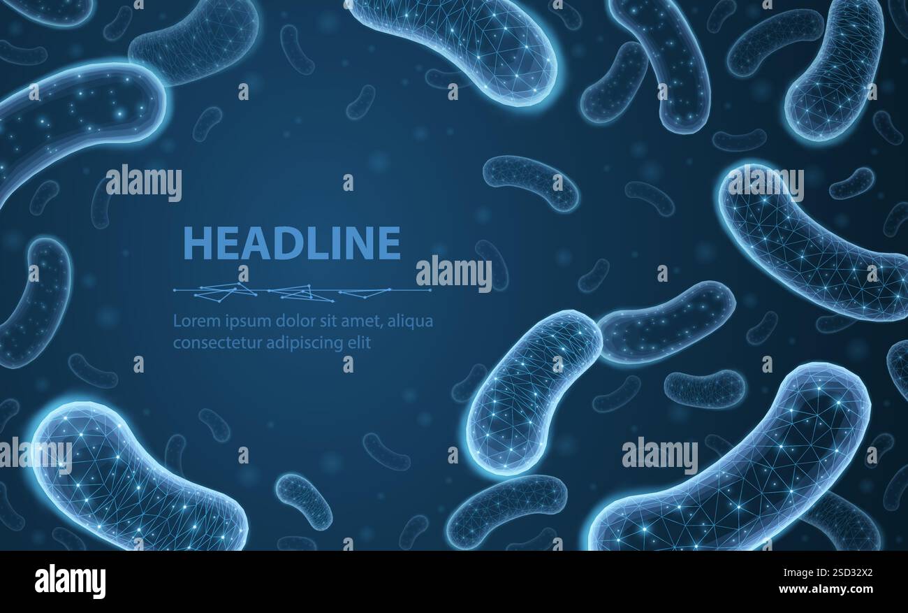 3d probiotic bacteria. Microbiome flora, lactobacillus acidophilus ...