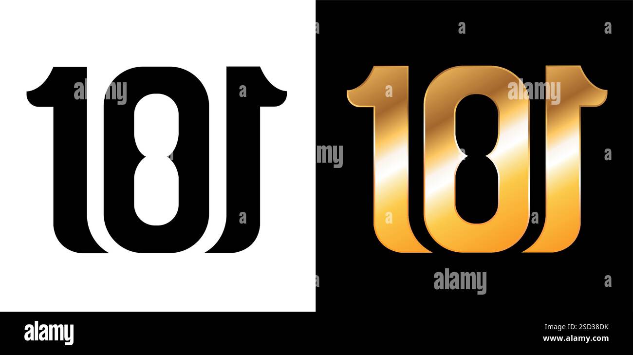 101 custom number design in black and gold Stock Vector Image & Art - Alamy