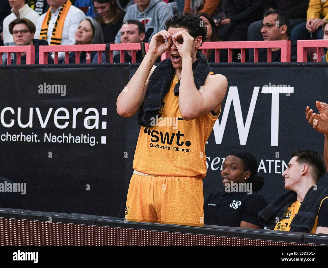 Tuebingen, Deutschland. 07th Feb, 2025. Jay Nagle (Tigers Tuebingen #5 ...