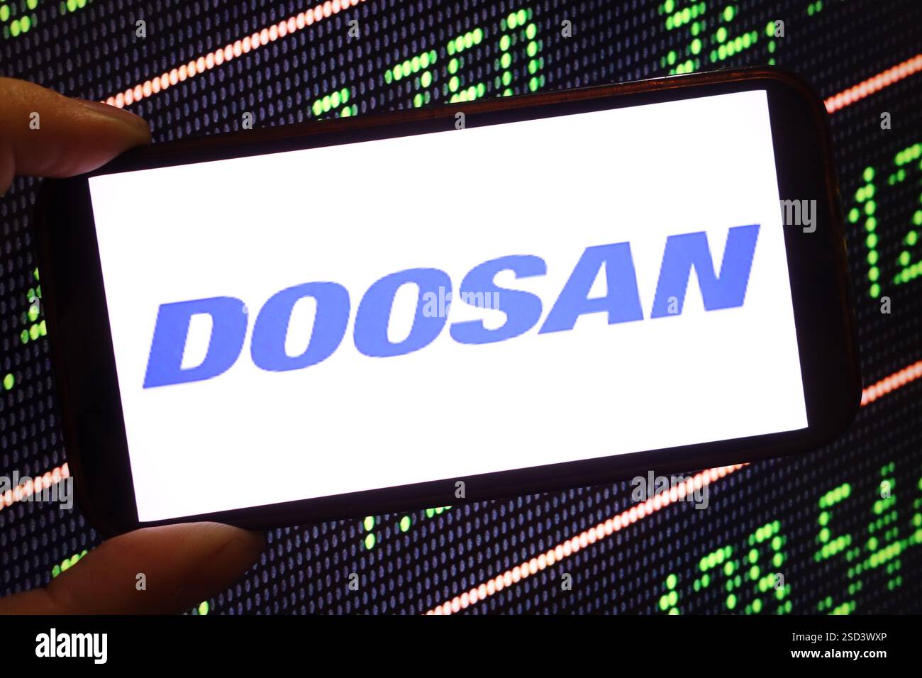 Poland. 04th Feb, 2025. In this photo illustration, the Doosan ...