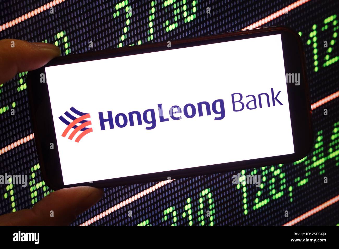 In this photo illustration, the Hong Leong Bank company logo is seen ...