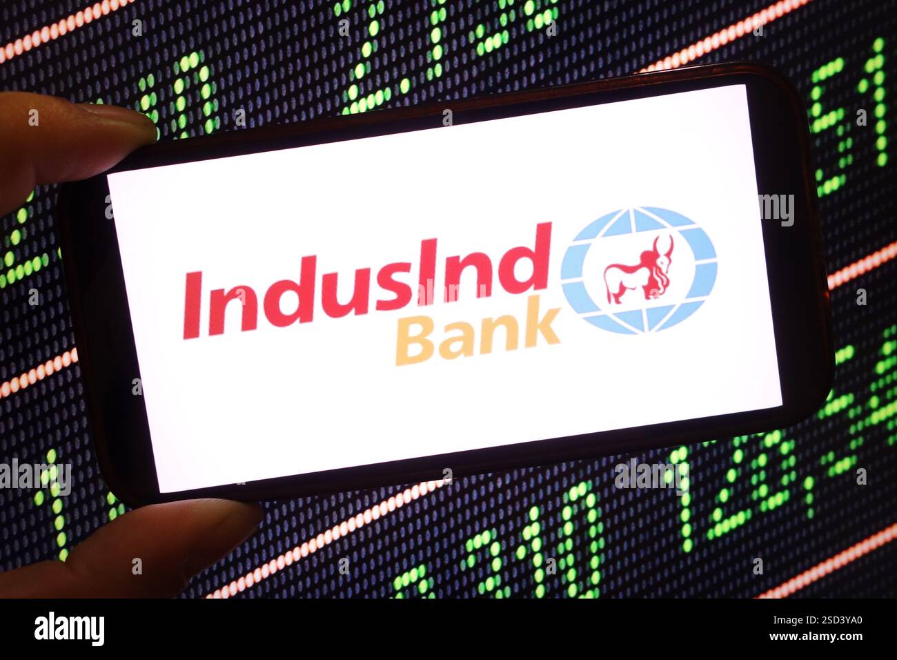 In this photo illustration, the IndusInd Bank company logo is seen ...
