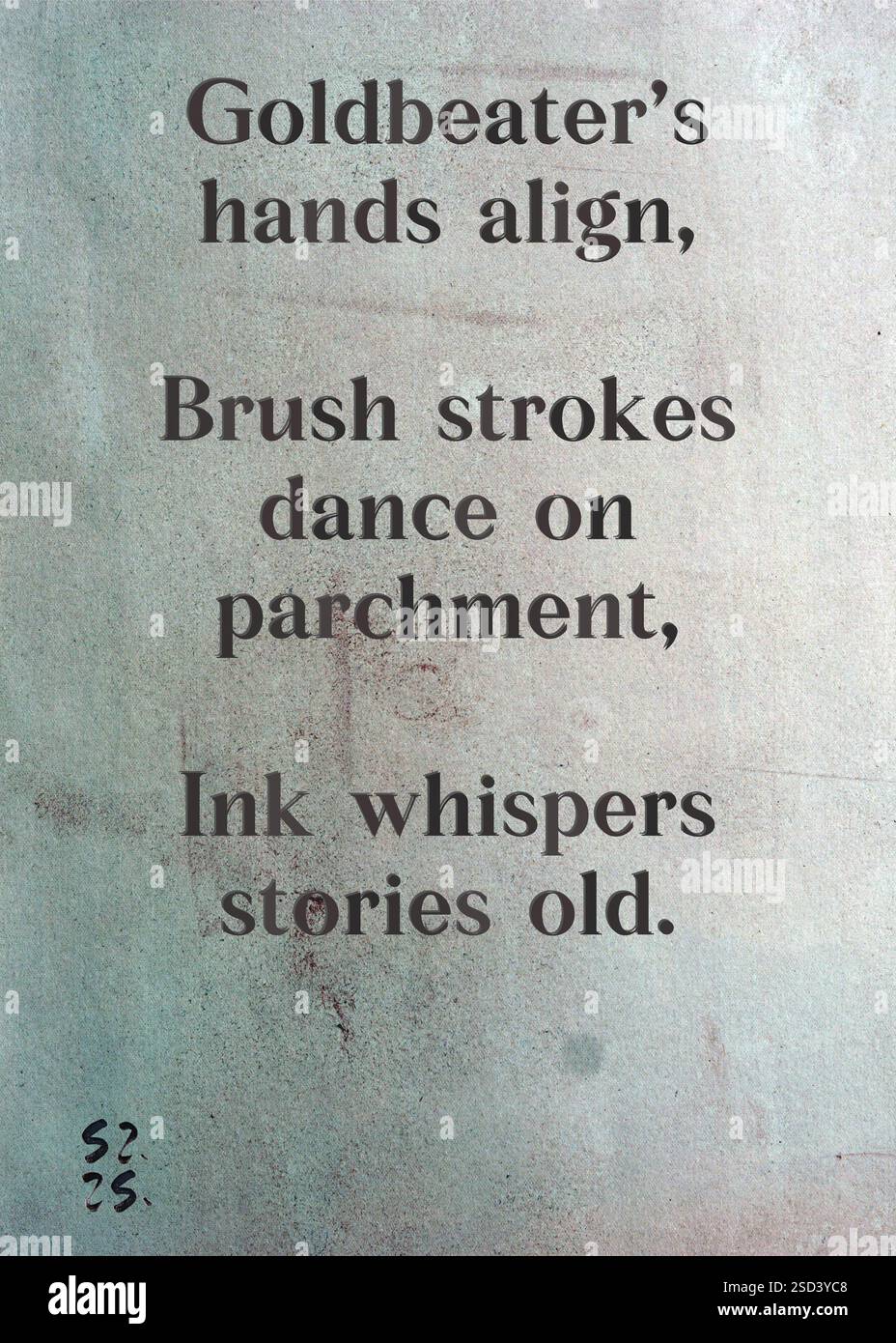 Goldbeater's hands align, Brush strokes dance on parchment, Ink ...